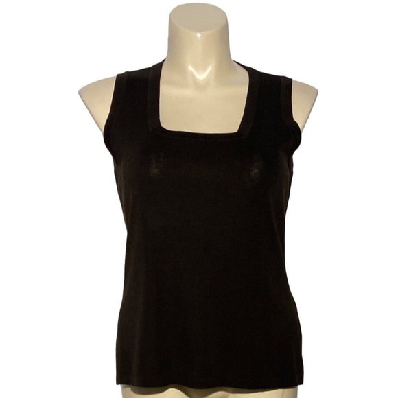 Misook | Tops | Misook L Top Shell Knit Washable Work Basic Dark Brown ...